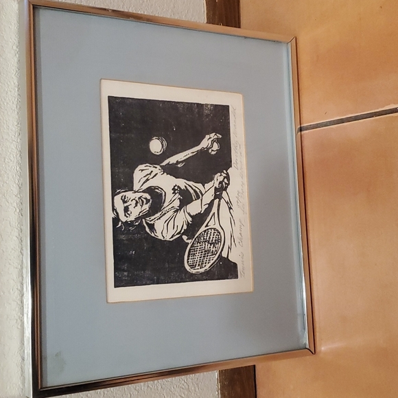 dorothy mandel | Art | Vintage Framed Numbered Woodblock Print Tennis ...